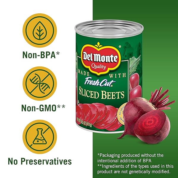 DEL MONTE FRESH CUT CANNED BEETS SLICED CANNED VEGETABLES, 12 PACK, 14. ...
