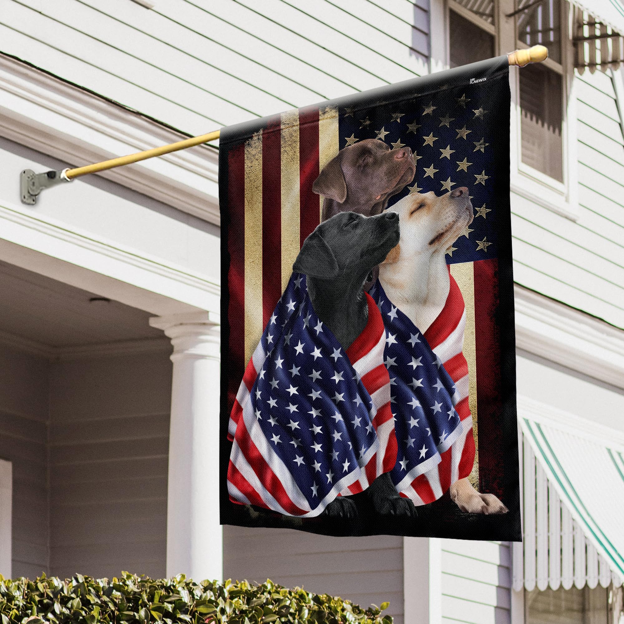 FLAGWIX Three Labrador Retriever Dogs, Patriot American Dog Flags - 4th ...