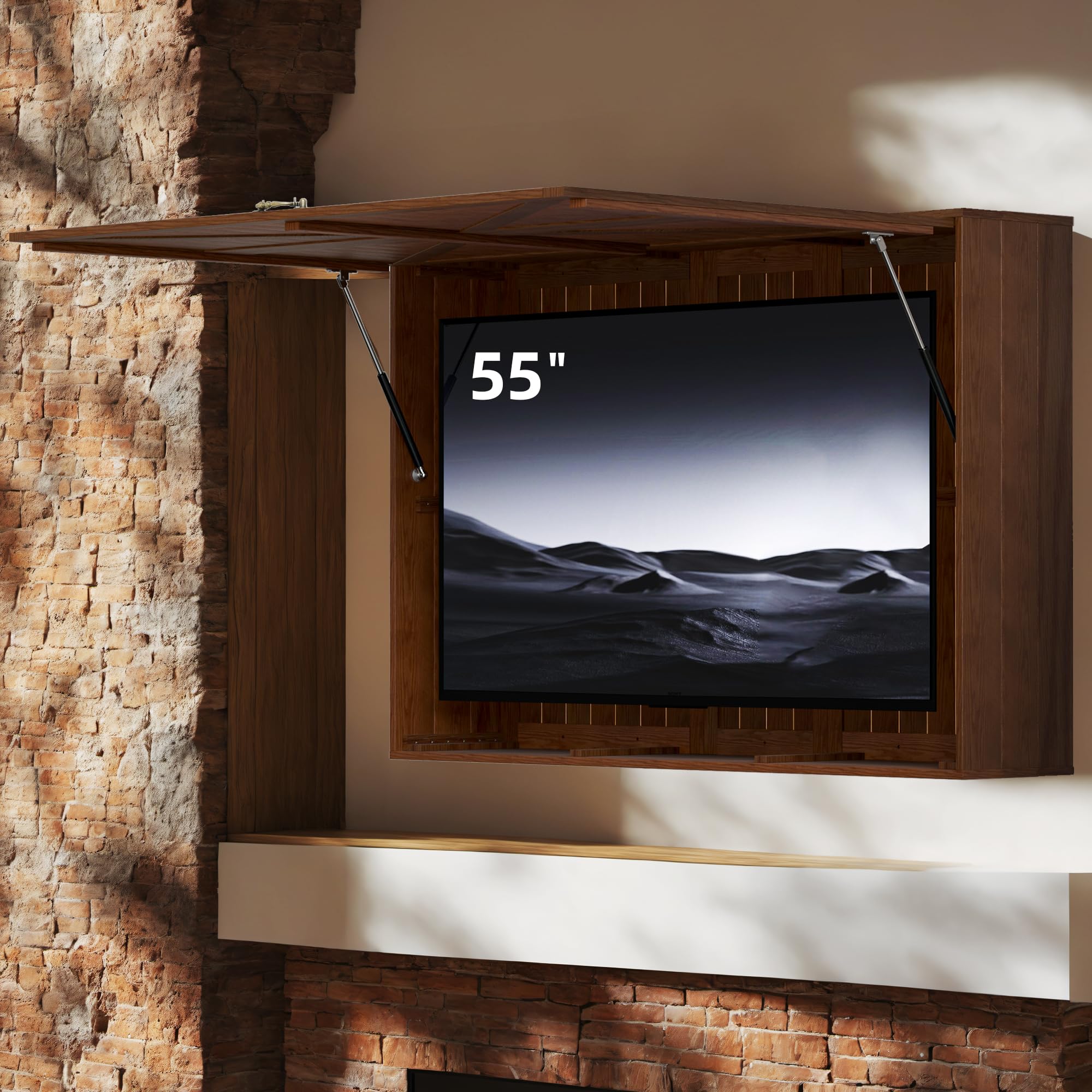 SUNRISELAND Outdoor Weatherproof TV Wood Cover, 45-55 Inch Solid Wood ...