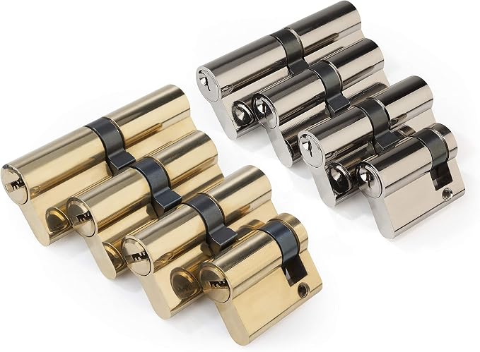 Lot de 4 cylindres / barillets de serrure de sécurité avec 12 clés ...