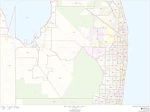 Amazon.com: Palm Beach County, Florida Zip Codes - 48" x 36" Paper Wall ...