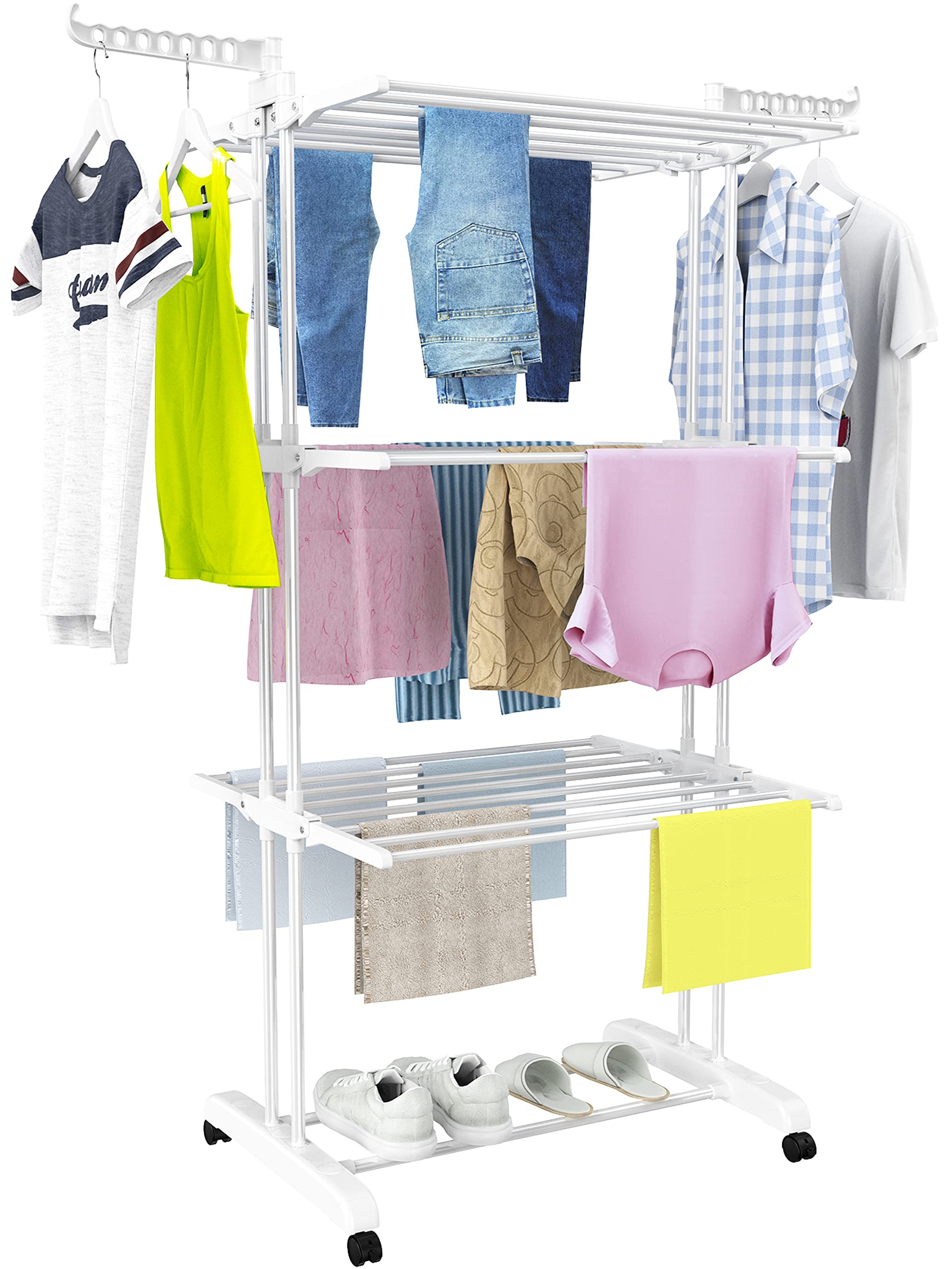 HOMIDEC Clothes Drying Rack, Large 4-Tier Foldable Drying Rack Clothing ...