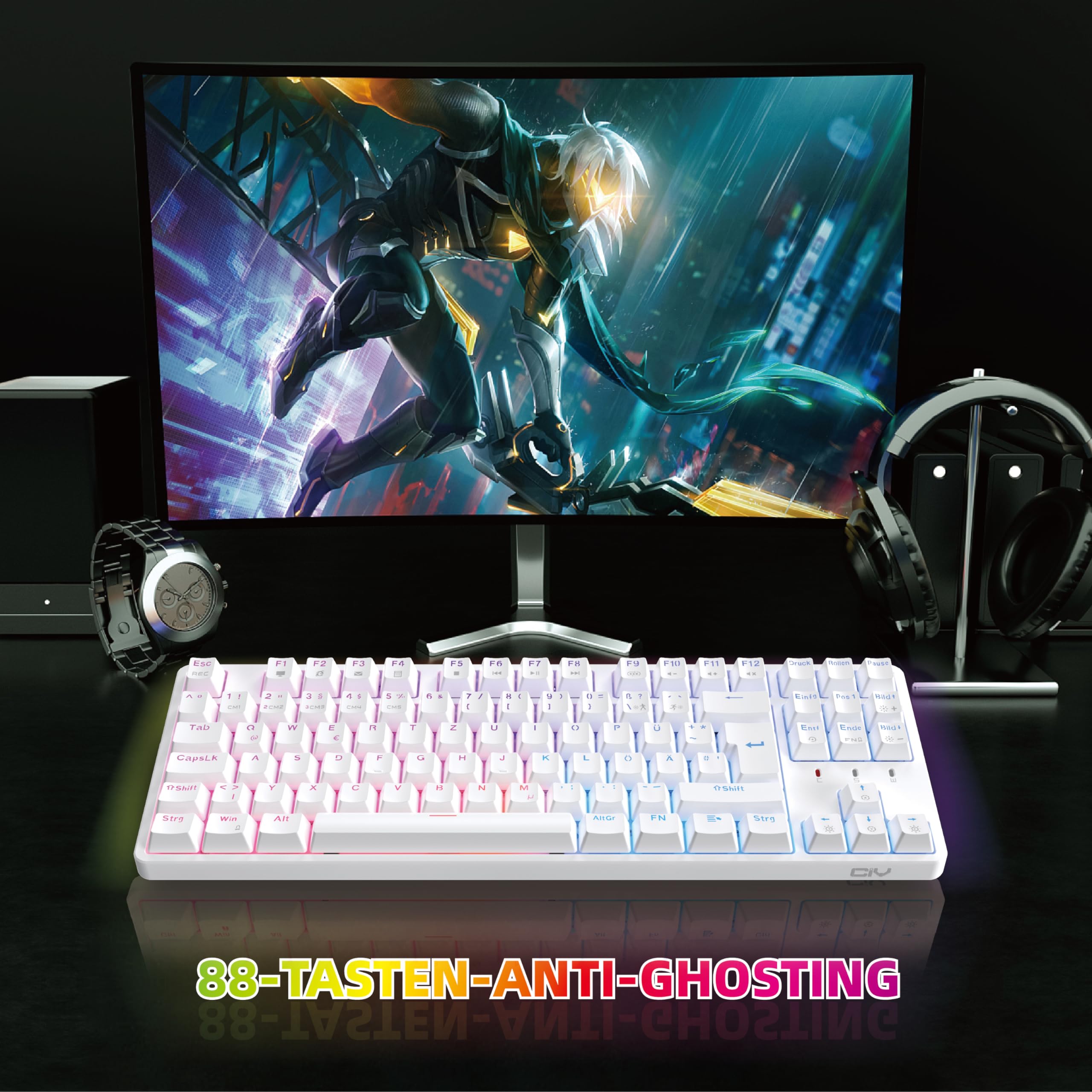 Mua CIY X77 Mechanical Gaming Keyboard, 88 Keys, QWERTZ Layout ...