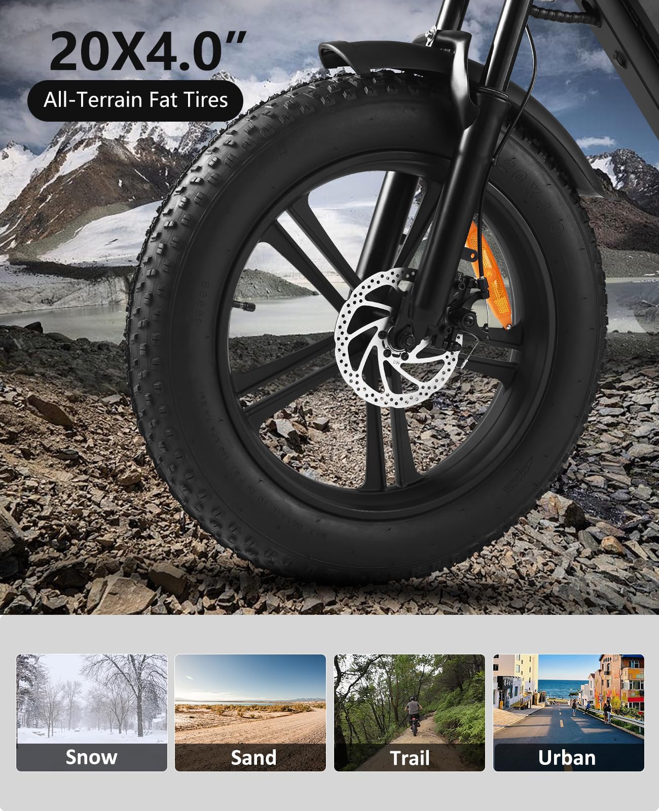 Mua Electric Bike for Adults, 20" Fat Tire Ebike with 1500W Brushless Motor/ 48V 18Ah Removable ...