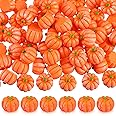 Amazon.com: Sasylvia 100 Pcs Mini Pumpkins Fall Decorations Thanksgiving Resin Pumpkins Small ...