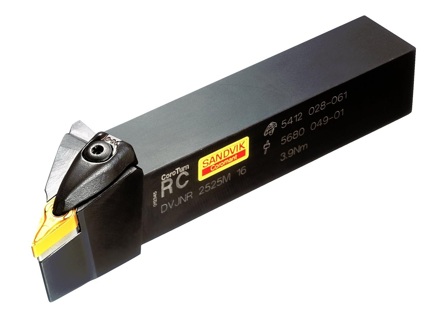 Sandvik Coromant DVJNR 2525M 16 Turning Insert Holder, Rectangular Shank, Steel, External, Rigid ...