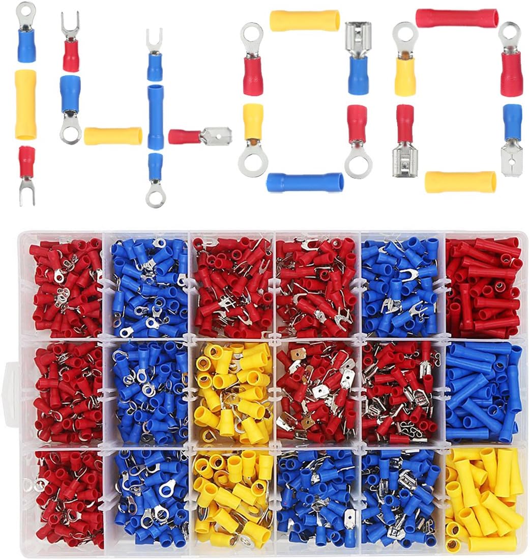 1400pcs Electrical Wire Connectors Assorted Insulated Crimp Terminal ...