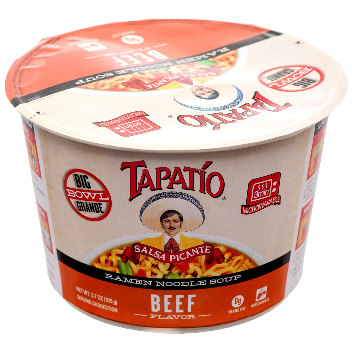 Amazon.com : Tapatio Beef Flavor Ramen Noodle Soup Value Pack (6 x 3.7 ...