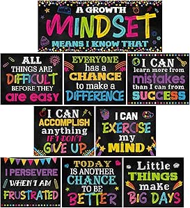 Amazon.com : 10 Pieces Classroom Motivational Posters Growth Mindset ...