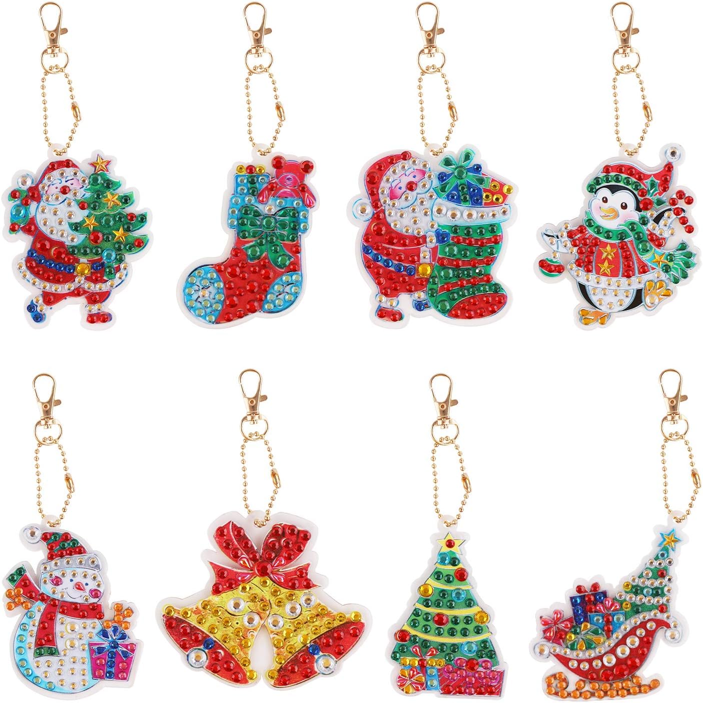 Christmas 5D DIY Keychains Diamond Painting Full Kit for Adults Kids ...