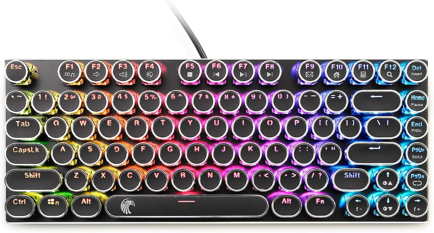 E-Yooso Z-88 Retro RGB Mechanical Gaming Keyboard, Vintage Typewriter ...