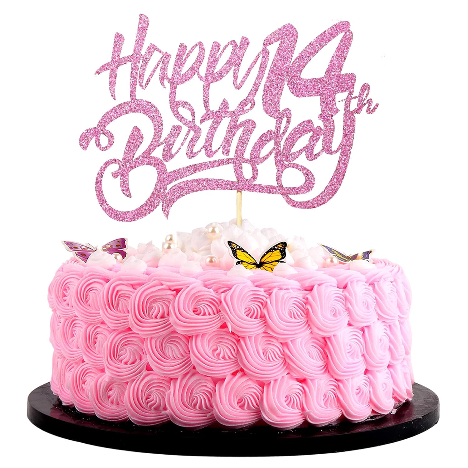 Artczlay 14th Happy Birthday Cake Topper Flash Cake Topper 14th ...