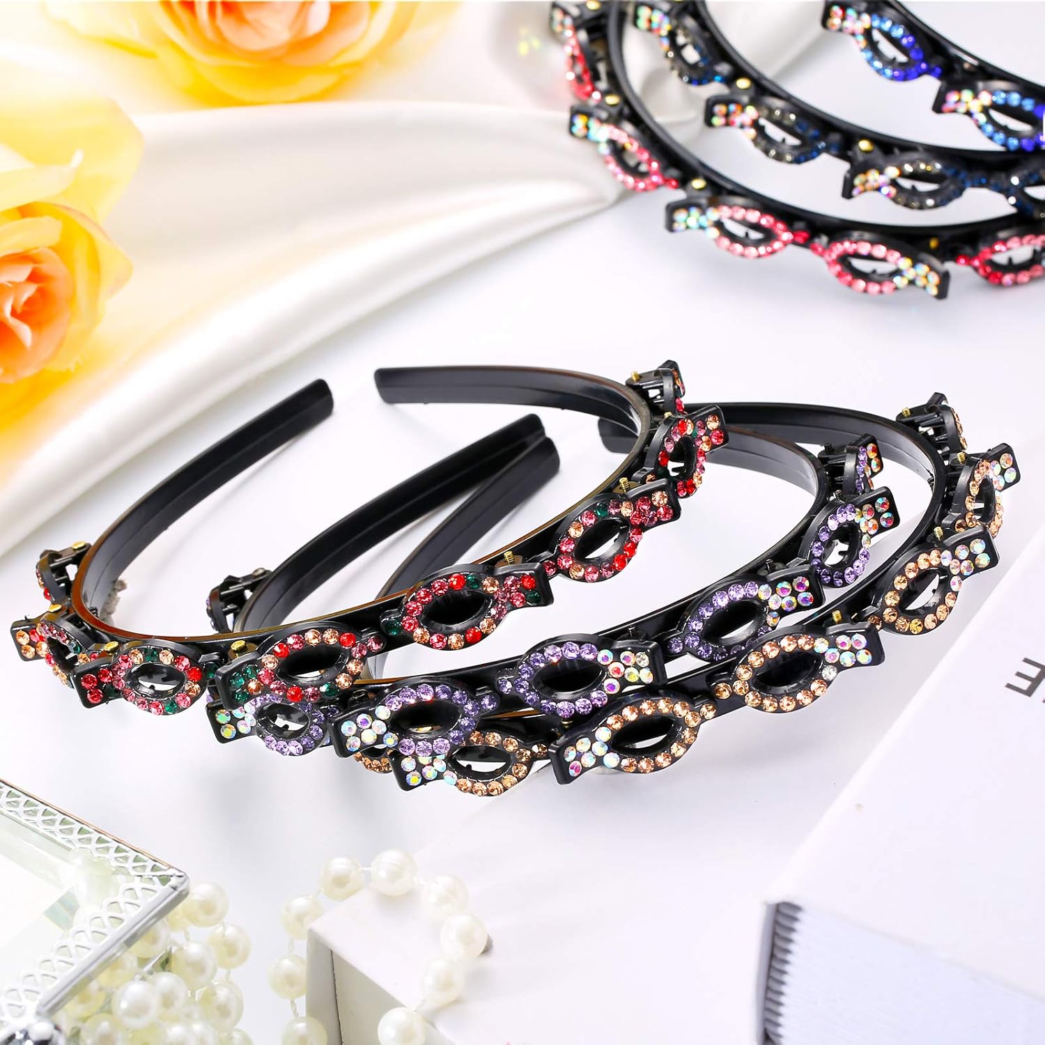 6 Pieces Double Layer Twist Plait Headband Double Bangs Hairstyle ...