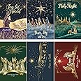 Amazon.com : 24-PCS Caregifts Religious Christmas Cards, Classic Gold ...