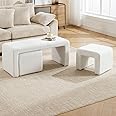 Amazon.com: LukeAlon 3-Piece Nesting Ottoman Bench Set, 40.5" Wide ...