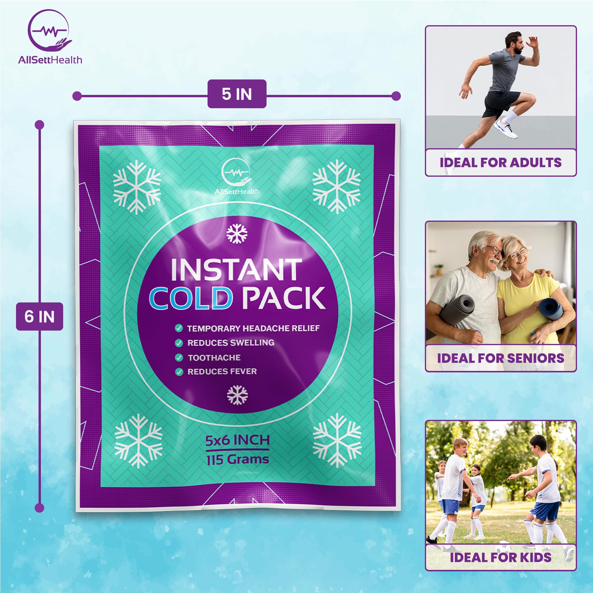 Mua 25 Packs Instant Ice Cold Pack (6” x 5”) - Disposable Instant Ice ...
