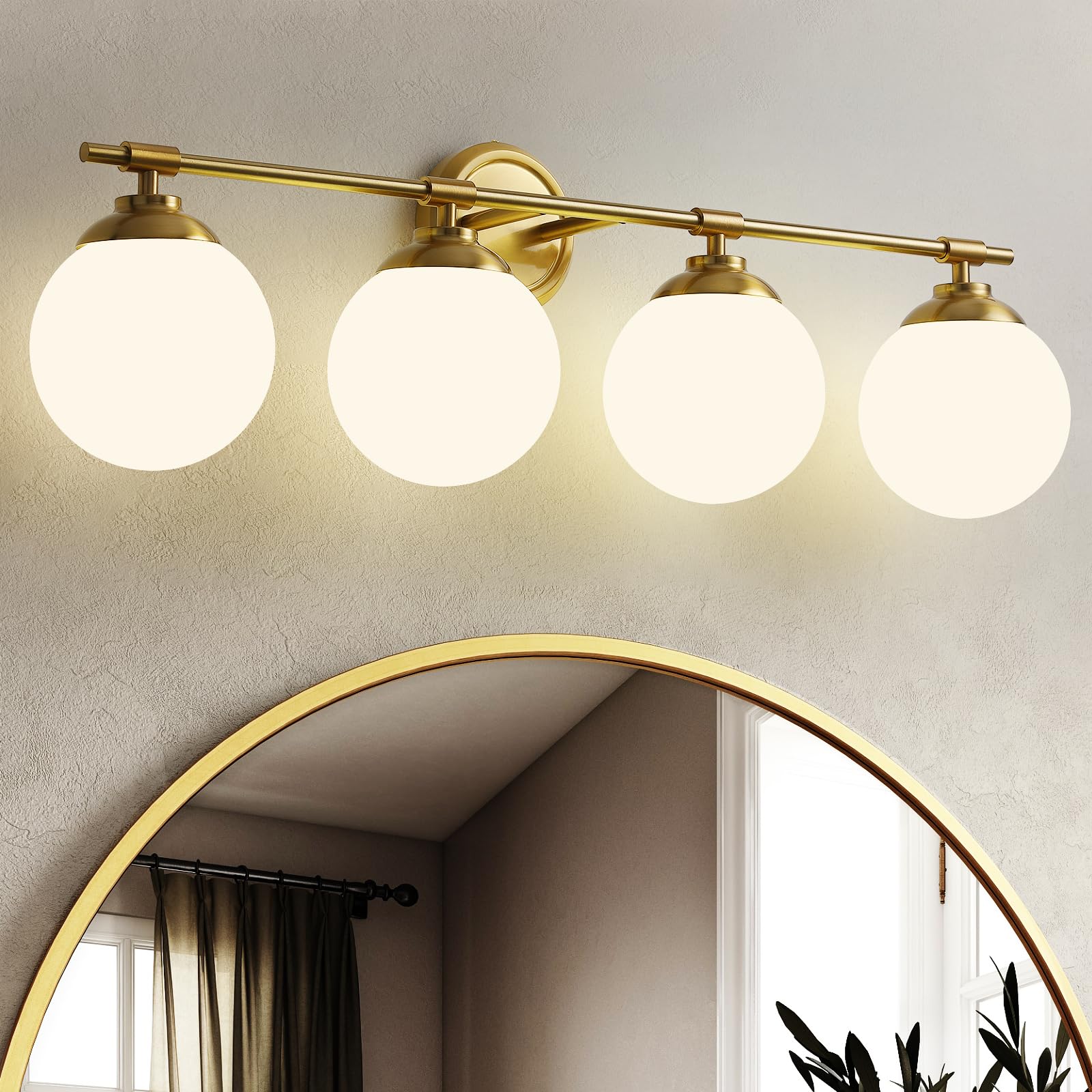 Rayogale 32 Inch Gold Bathroom Light Fixtures, 4 Light Vanity Lights ...