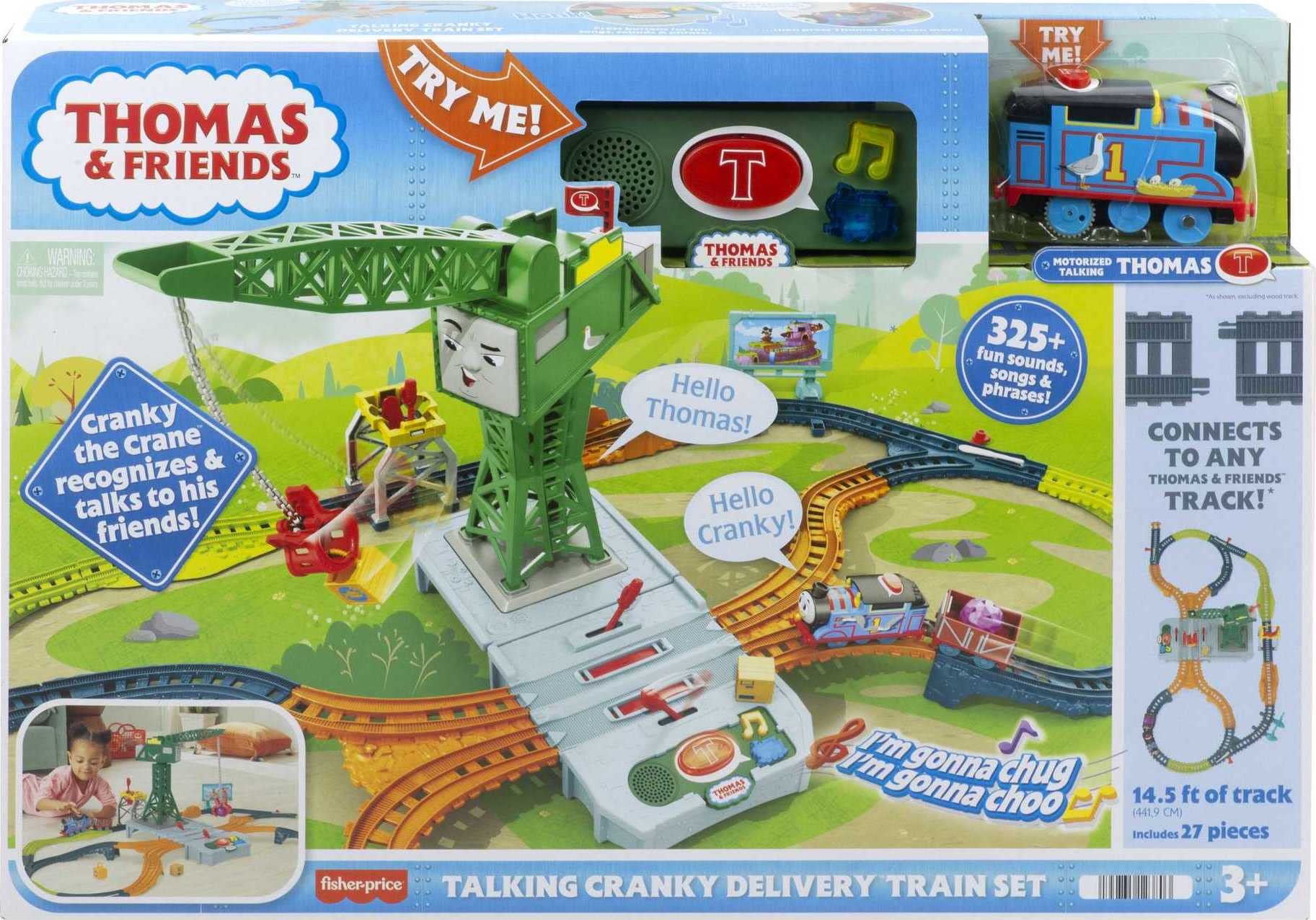 Mua Thomas & Friends Motorized Toy Train Set, Talking Cranky Delivery with Track, Sounds ...