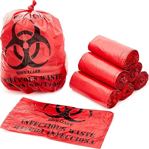 Mop Mob No Leak, Hospital Grade Biohazard Waste Bags 100 Pk. 10 Gallon ...