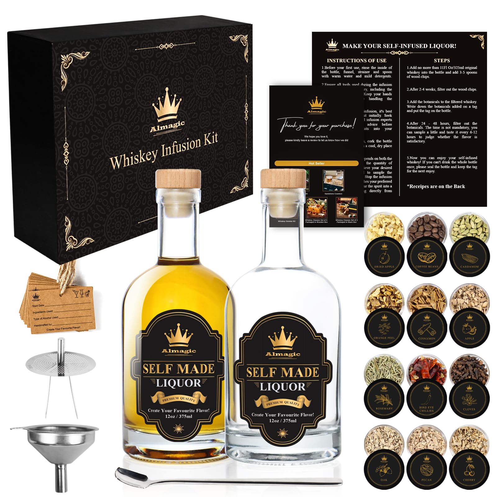 Whiskey Infusion Kit Gift for Men | DIY Whiskey Set to Create Own ...