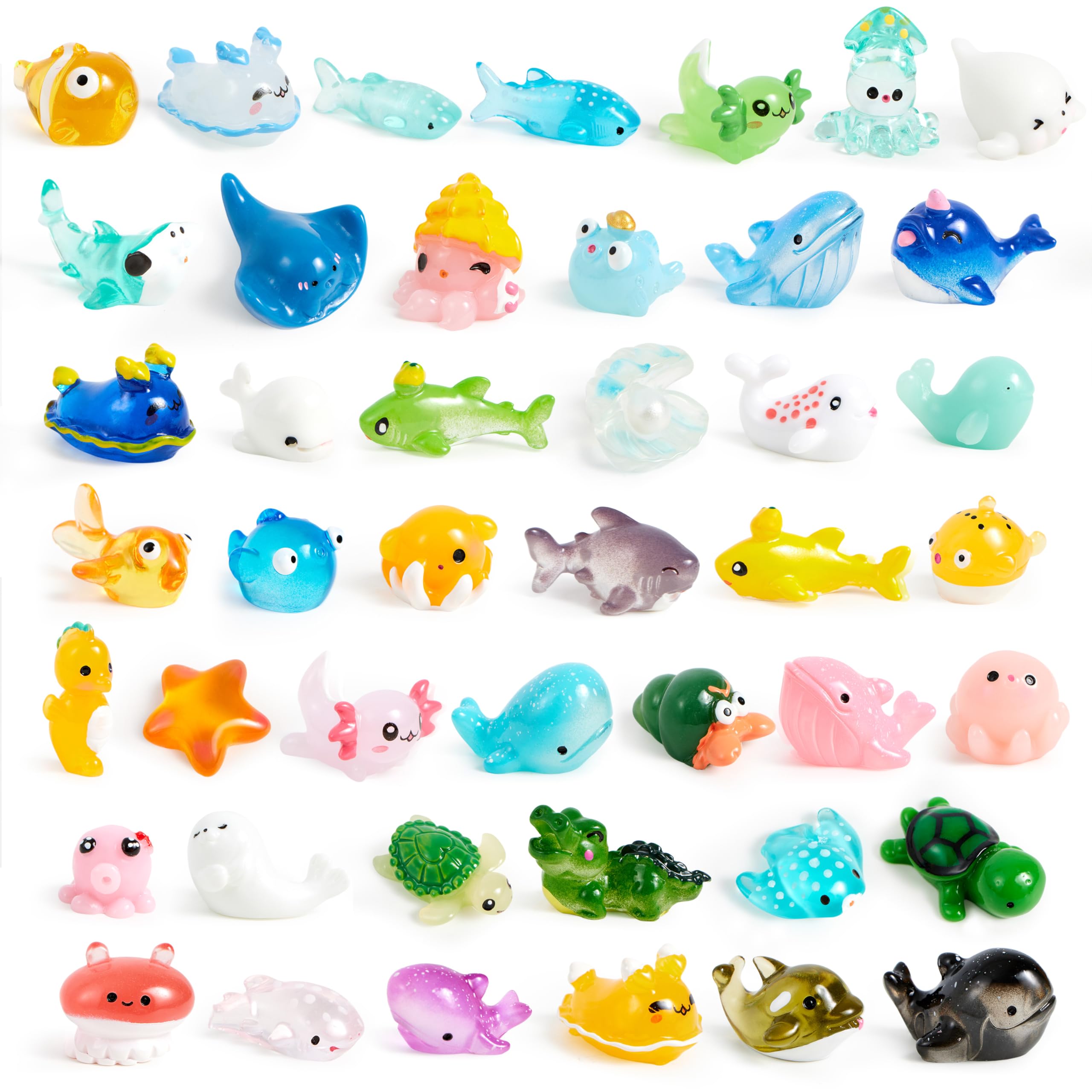 JOYIN 50 Pcs Mini Ocean Resin Animals Figures, Mini Sea Animal ...