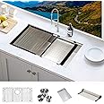 KABCO Stainless Steel Workstation Kitchen Sink (38 Inch LES38SSGRC ...
