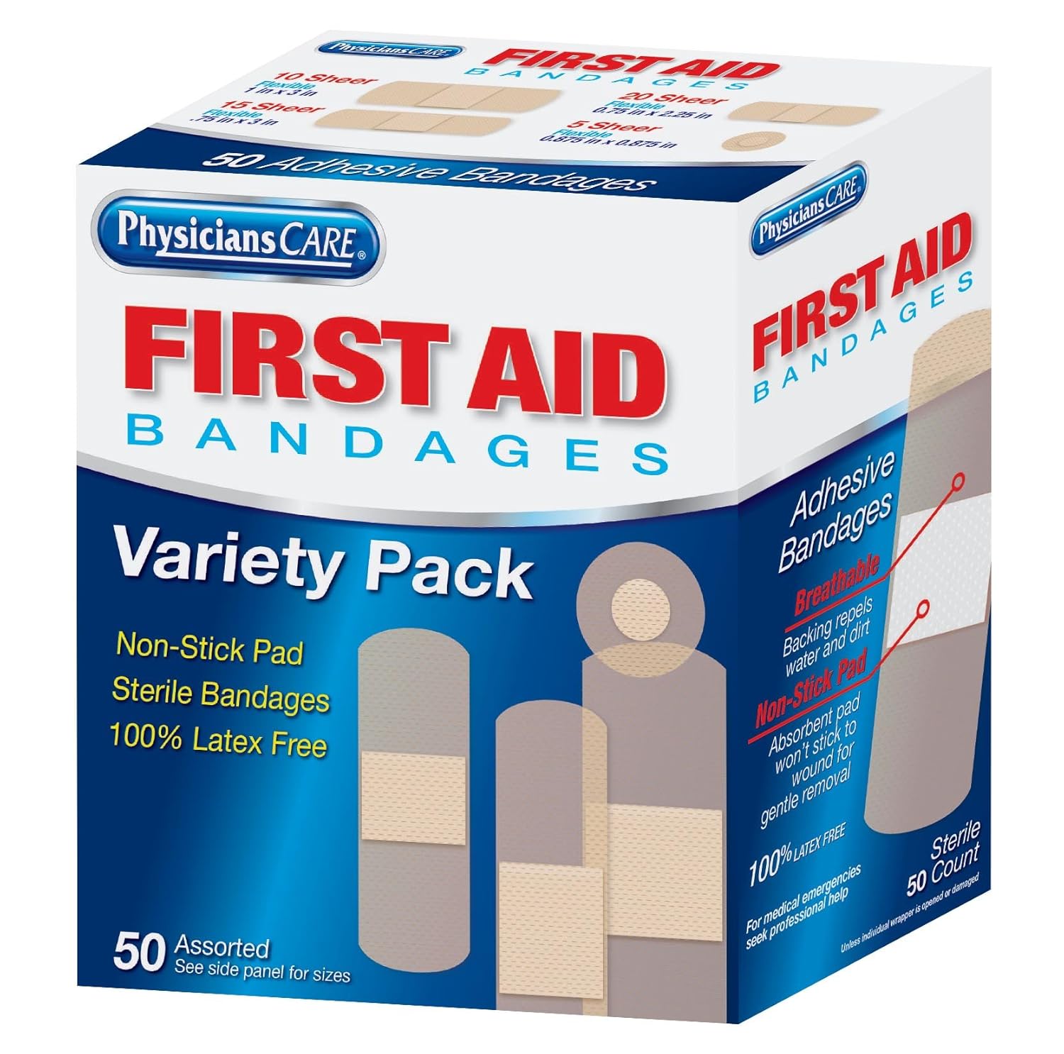 PhysiciansCare by First Aid Only 90332 First Aid Sheer Strips Bandages ...