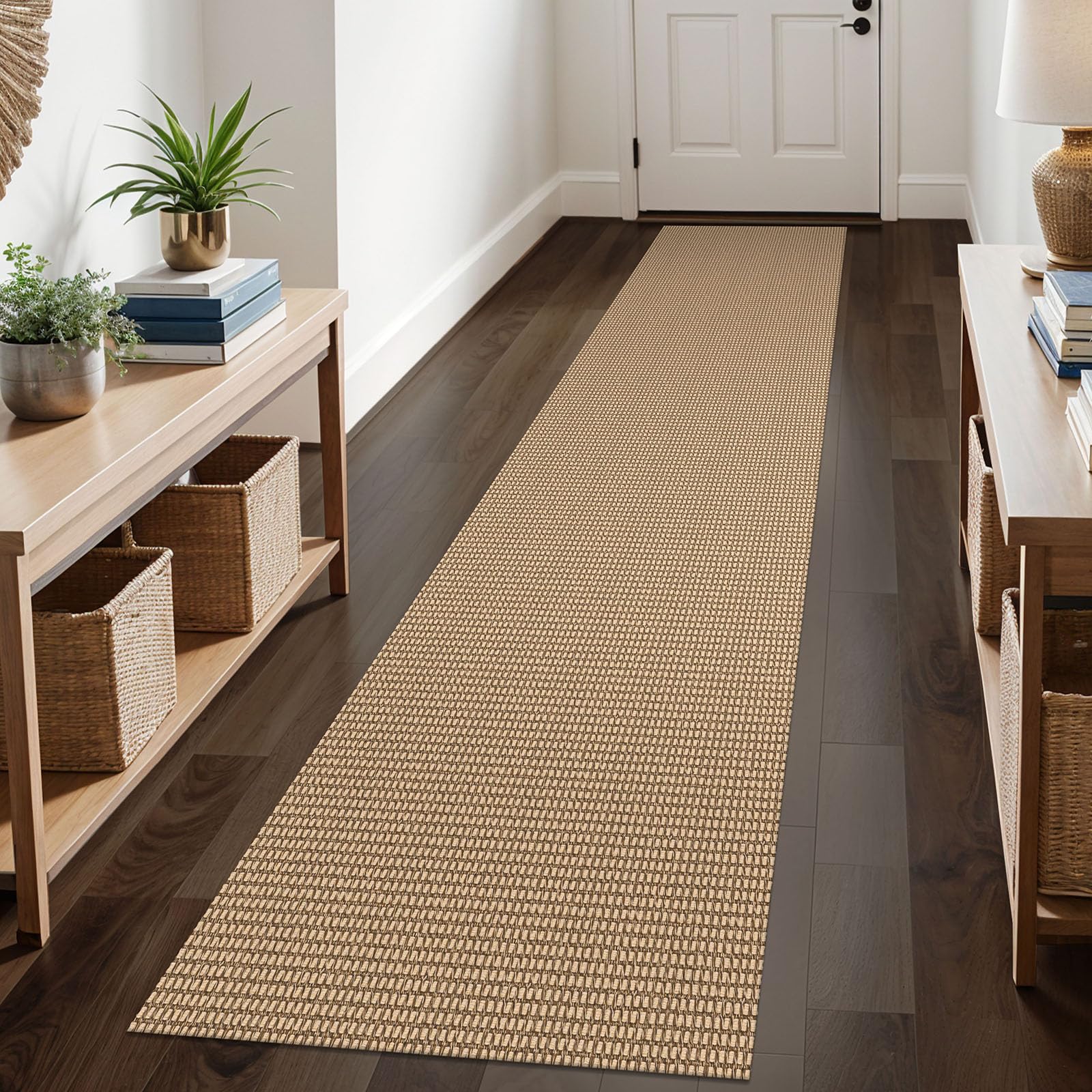 KOZYFLY Boho Runners for Hallways 2x10 ft Washable Long Hall Carpet Runner Rubber Backed Kitchen ...