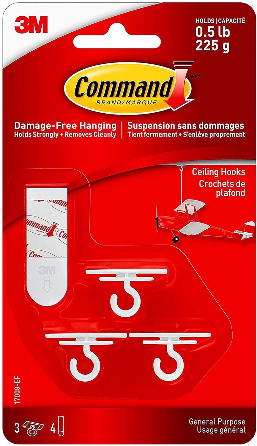 Amazon.com: 3M 3CT Command Ceiling Hooks, 1, Plain: Industrial & Scientific