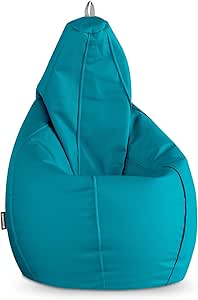 HAPPERS Puff Pera Polipiel Indoor Turquesa XL: Amazon.es: Hogar