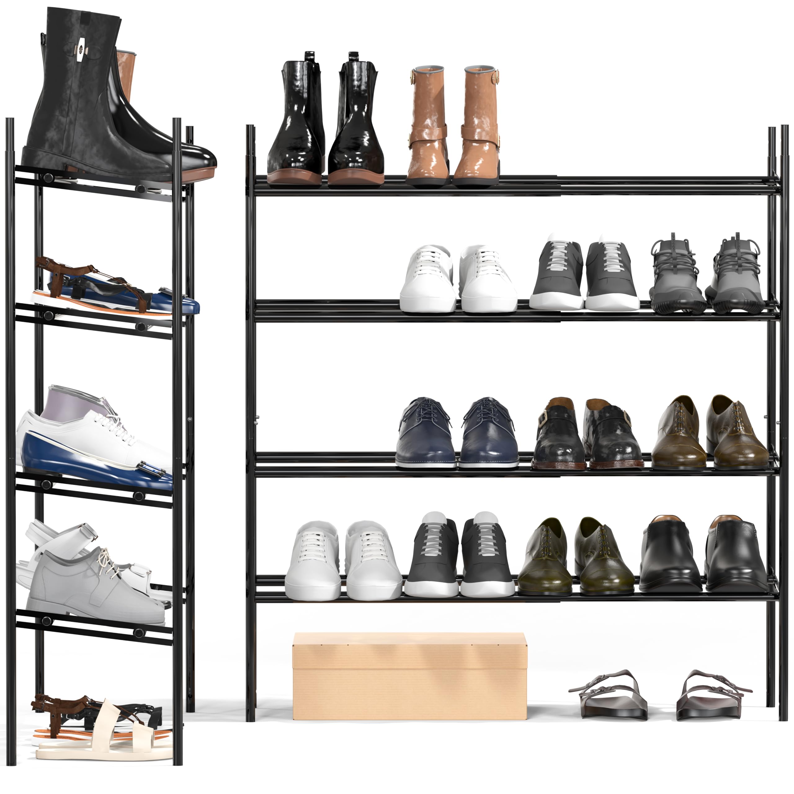 Mua Simple Houseware 4-Tier Stakable Shoe Racks with Extendable Shelves ...