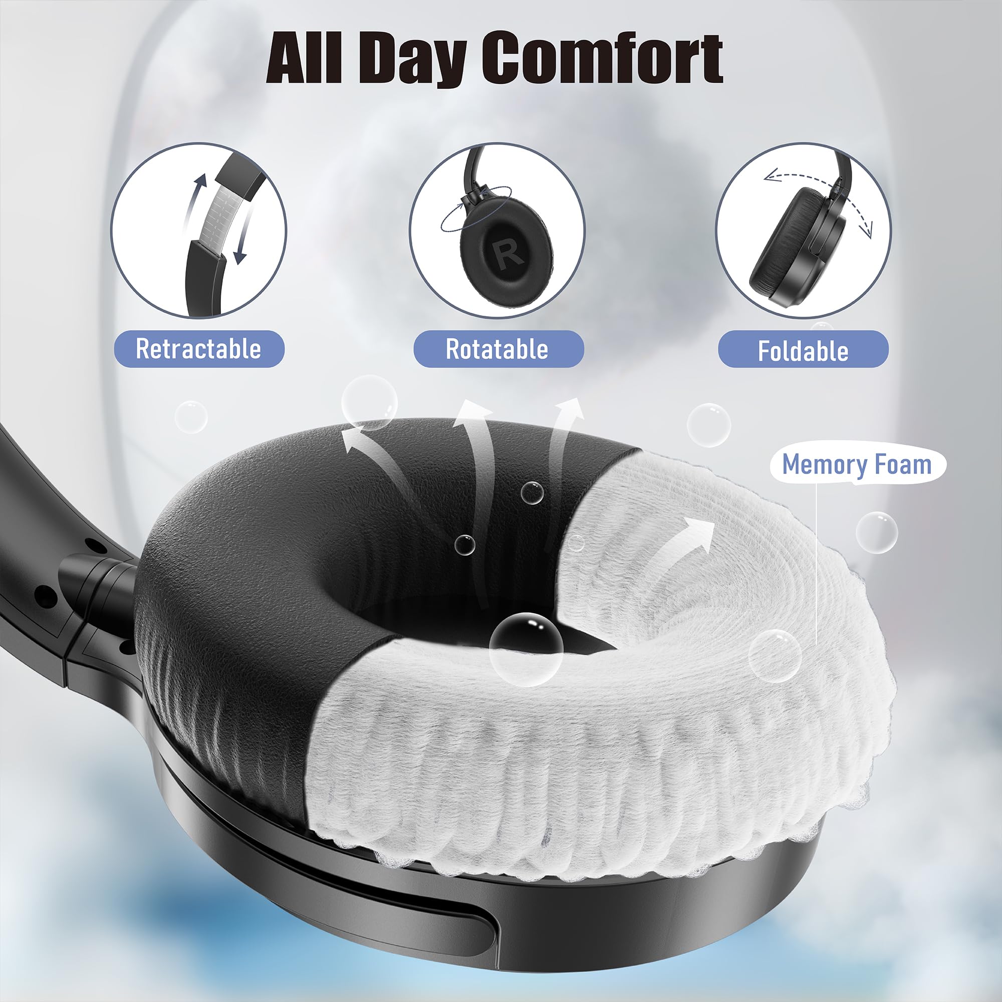 Mua Active Noise Cancelling Headphones, 100H Playtime Wireless ...
