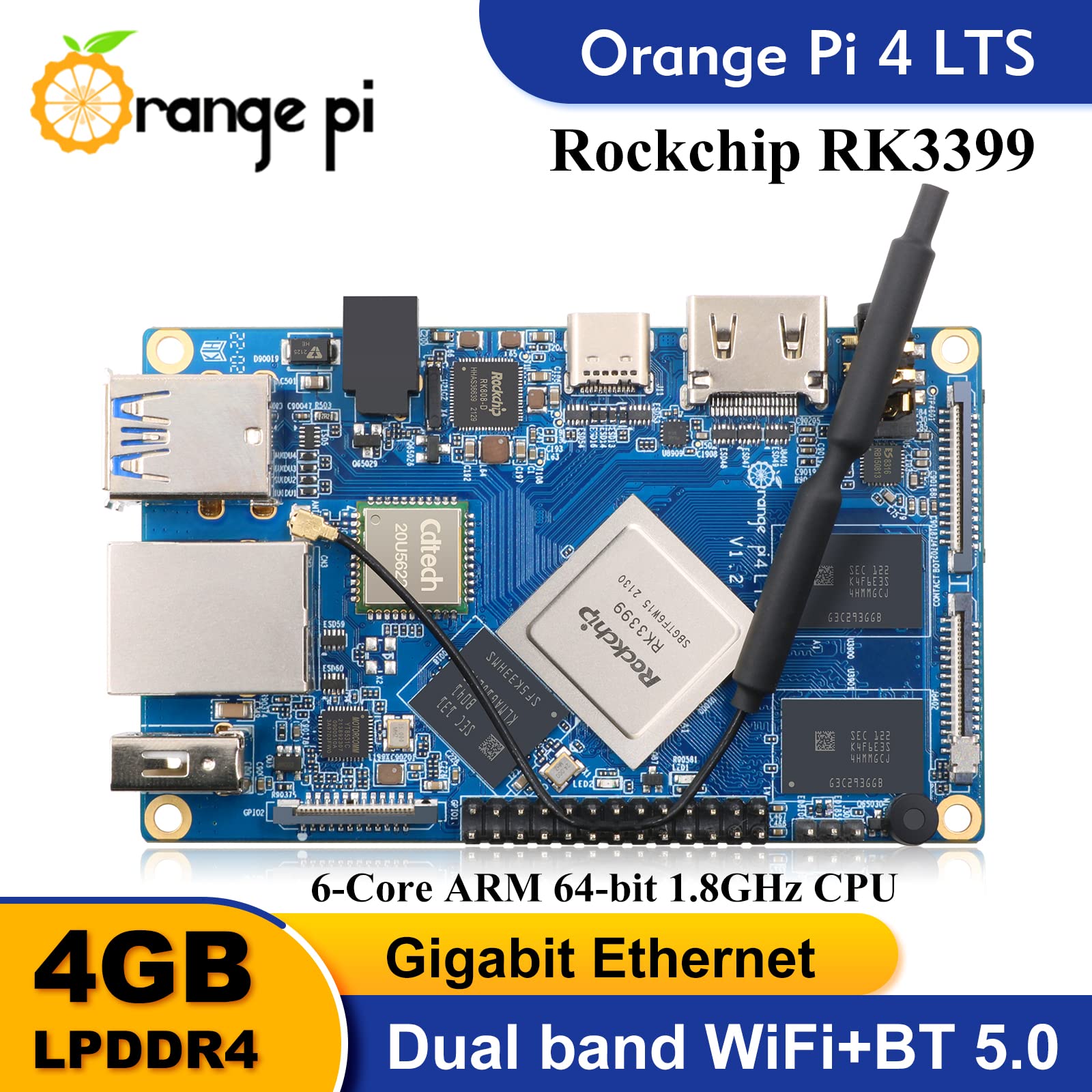 Mua 4 LTS 4GB LPDDR4 Rockchip RK3399 Six Core ARMR 64 Bit with 16GB EMMC Flash, Single Board ...