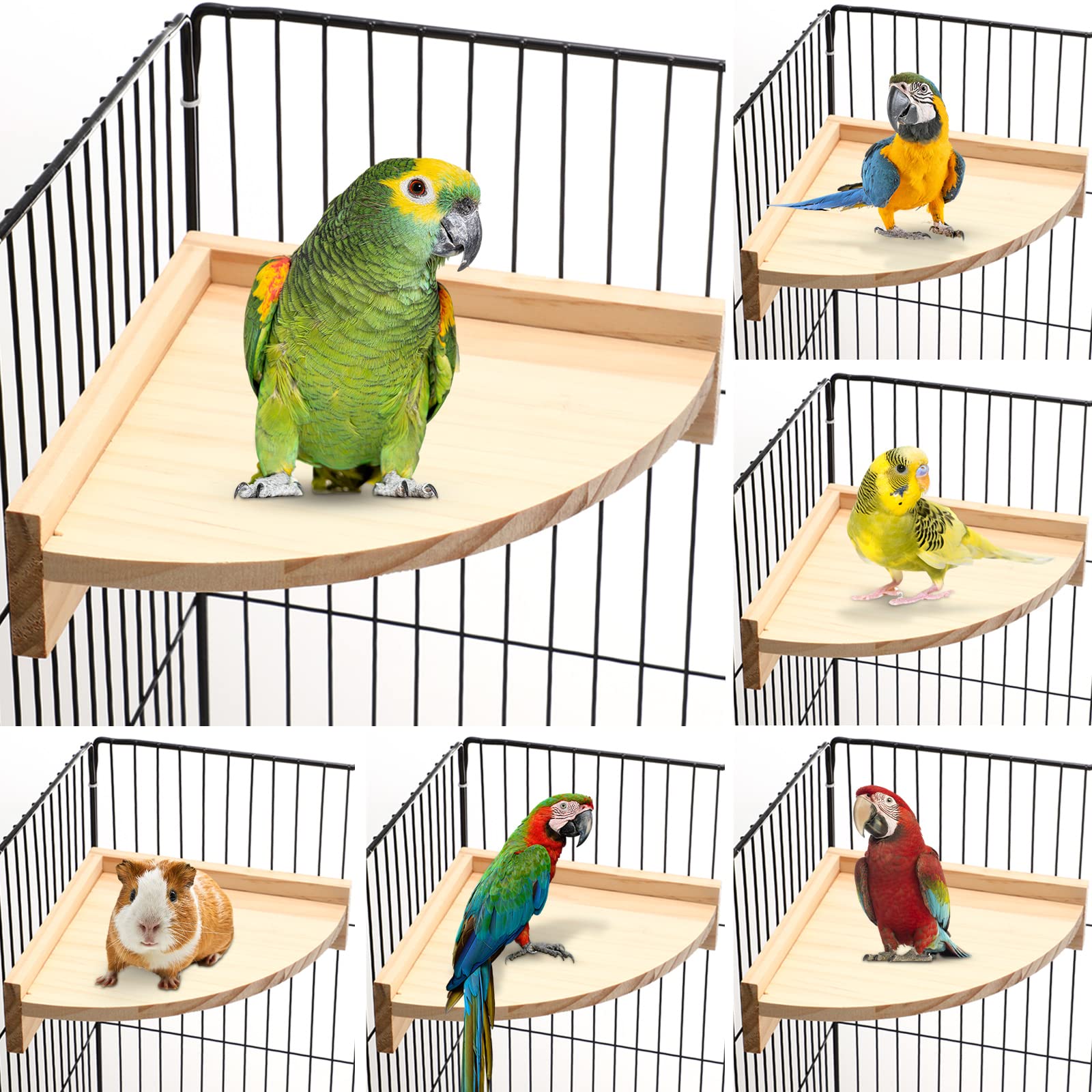 Wettarn 6 Pcs Bird Perch Platform Bird Corner Parrot Perch Corner ...