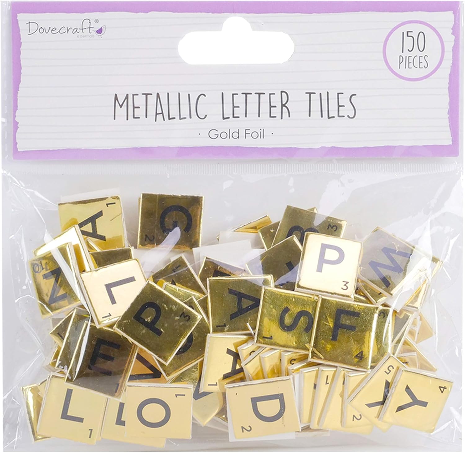 Dovecraft Essentials Alphabet Letters-Gold-Metallic-Scrabble Letters ...