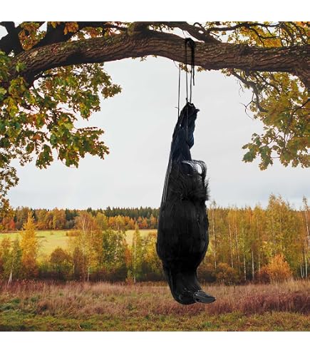 Bird Scarers For Gardens TUSAUW Realistic Hanging Dead Crows Decoy Life ...
