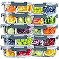 Amazon.com: VERONES 10 Pack Glass Meal Prep Containers 2 Compartment ...