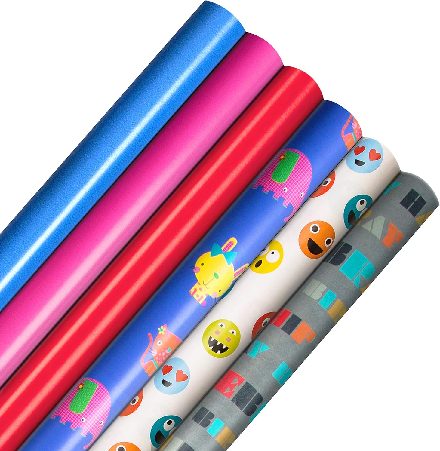 Wrapping Paper Bundle for Kids from Hallmark – 6 Rolls in 6 Fun Designs ...
