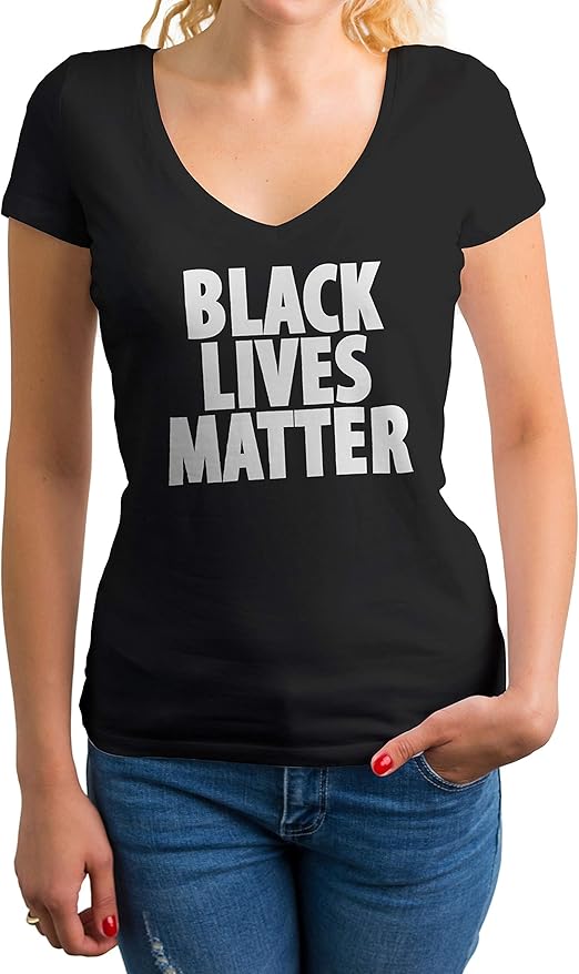 GR8Shop Black Lives Matter Original Women's V-Neck Shirt: Amazon.co.uk ...