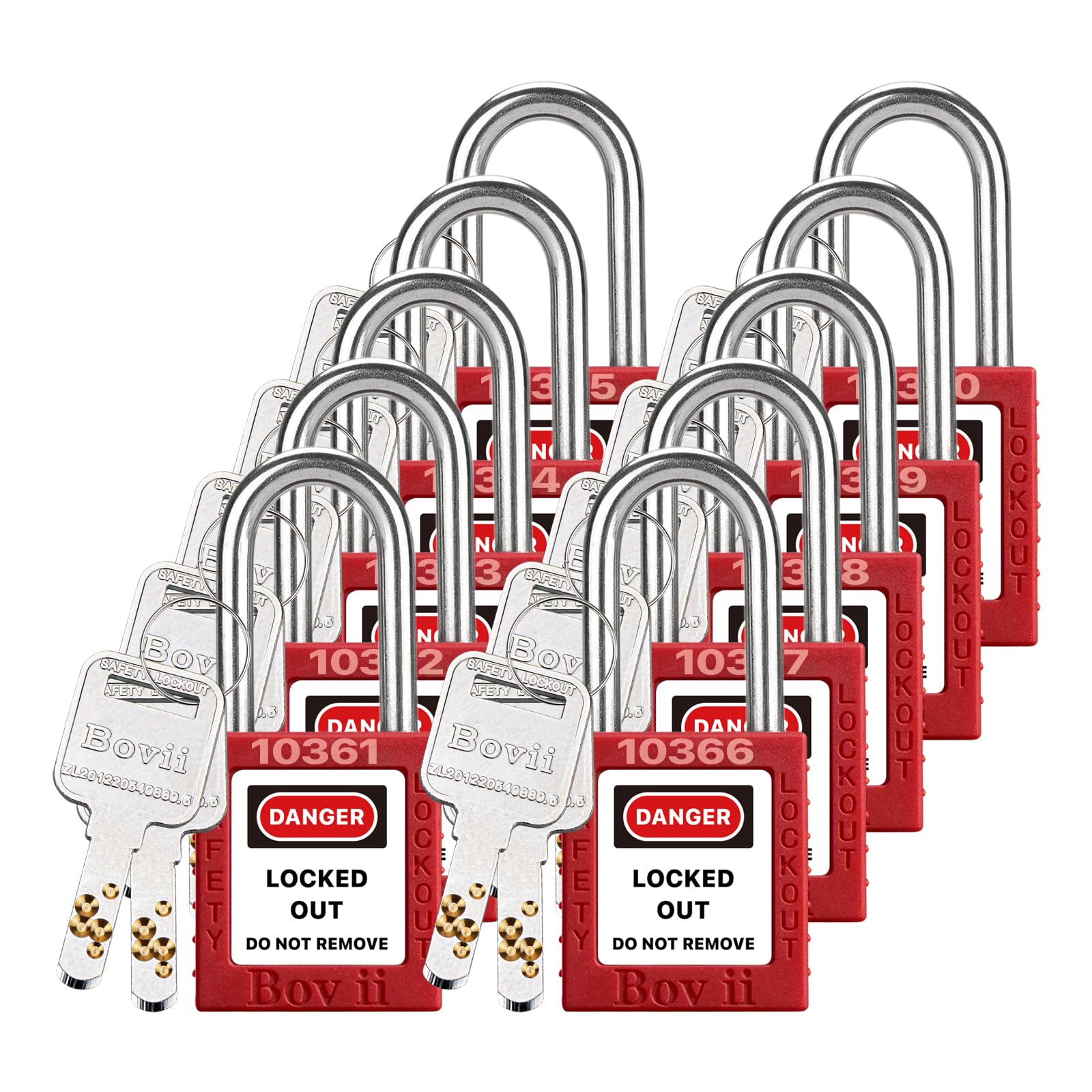 Mua 10 Red Lockout Tagout Locks Set, Loto Locks Keyed Different, 2 Keys Per Lock, OSHA Compliant ...