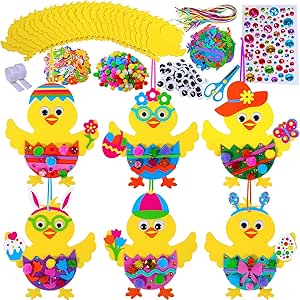Amazon.com: 24 Sets Easter Decorations DIY Chick Hatching from Egg ...