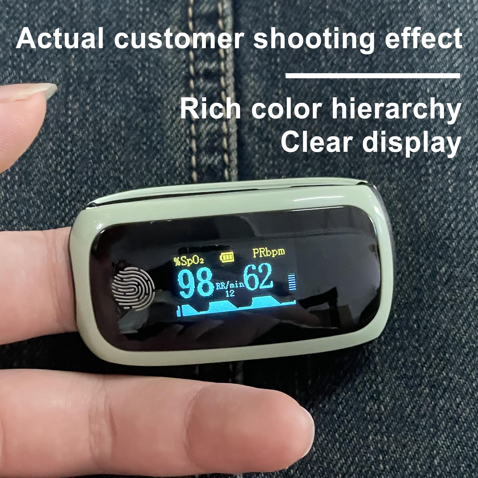 Pulse Oximeter Rechargeable, Pulse Ooximeter With Respiratory, Respiration Rate Monitor ...