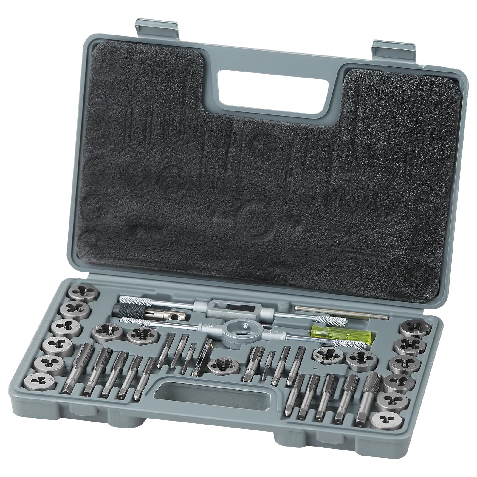 VEVOR Tap and Die Set, 40-Piece Include SAE Size NC/NF/NPT, Bearing ...