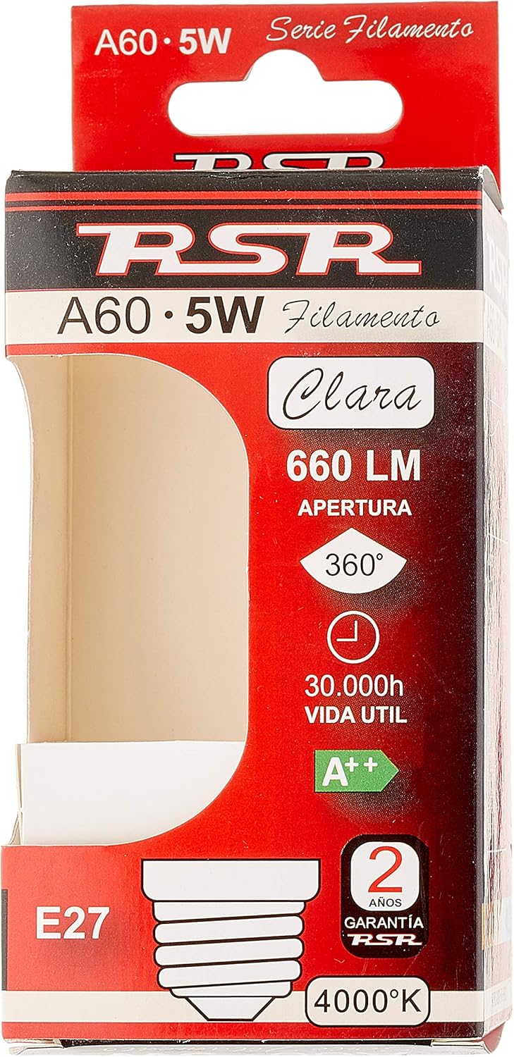 LED A60 Filama Clear 5 W 4000 K E27 660 LM – BigaMart