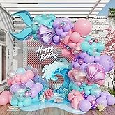 Amazon.com: Mermaid Balloon Garland Arch Kit, Pastel Pink Purple Teal ...