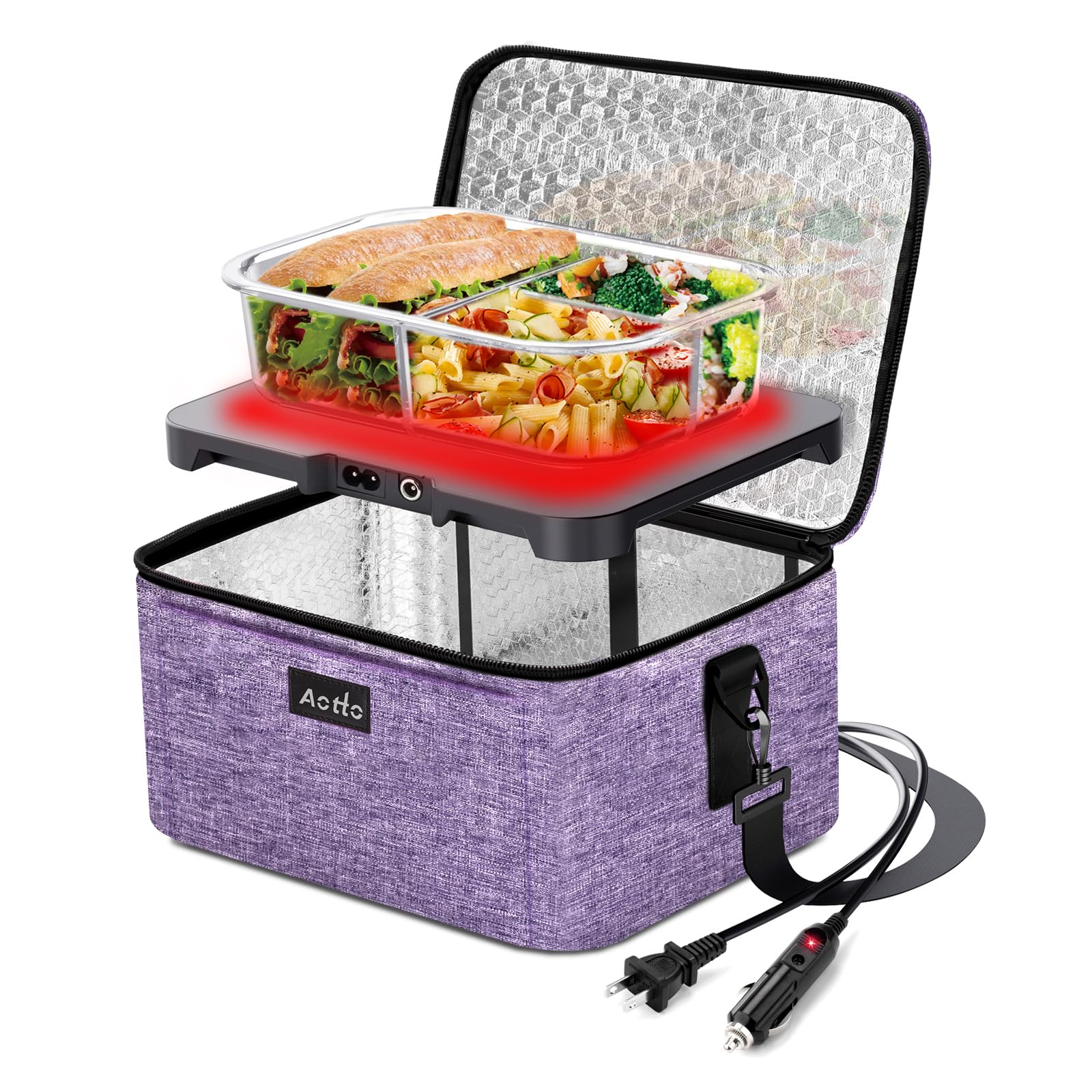Aotto Portable Oven, 12V, 24V, 110V Food Warmer, Portable Mini Personal ...