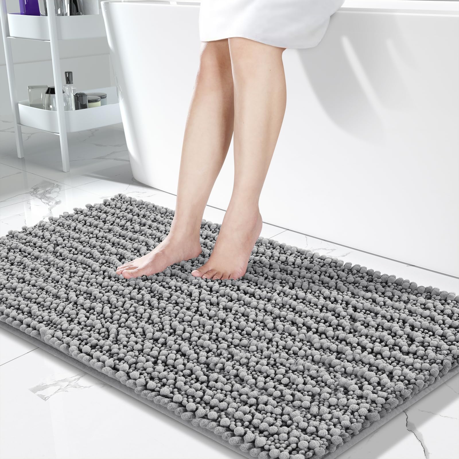 Yimobra Bathroom Runner Rug 55x24 Inch - Extra Long Non Slip Chenille ...