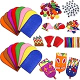 Amazon.com: WATINC 12Pcs Hand Puppet Making Kit for Kids Art Craft Felt ...