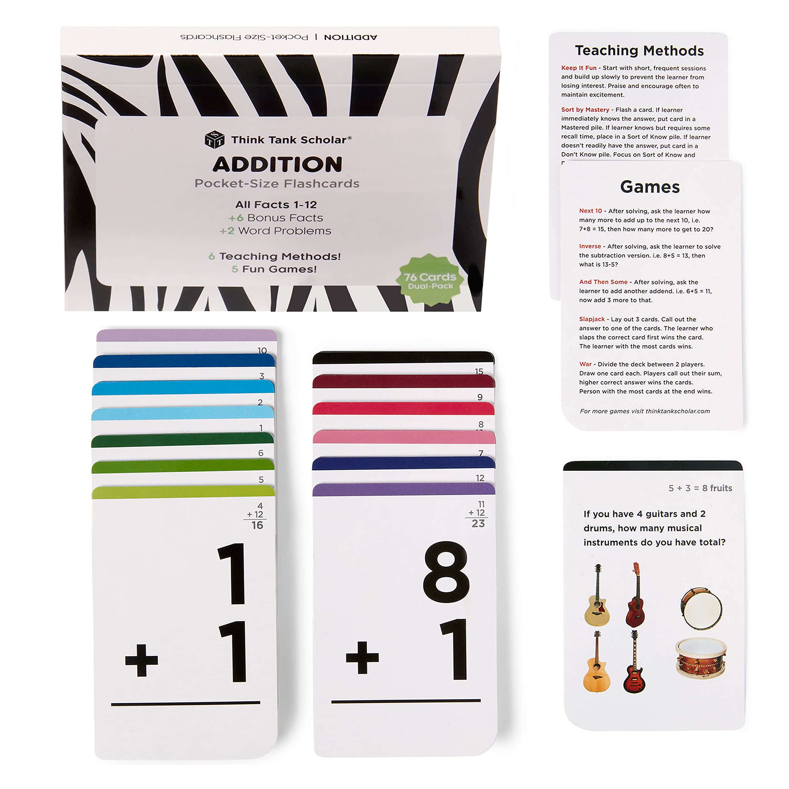 Mua Think Tank Scholar Addition Flash Cards - 150 Facts 1-12 - Award ...