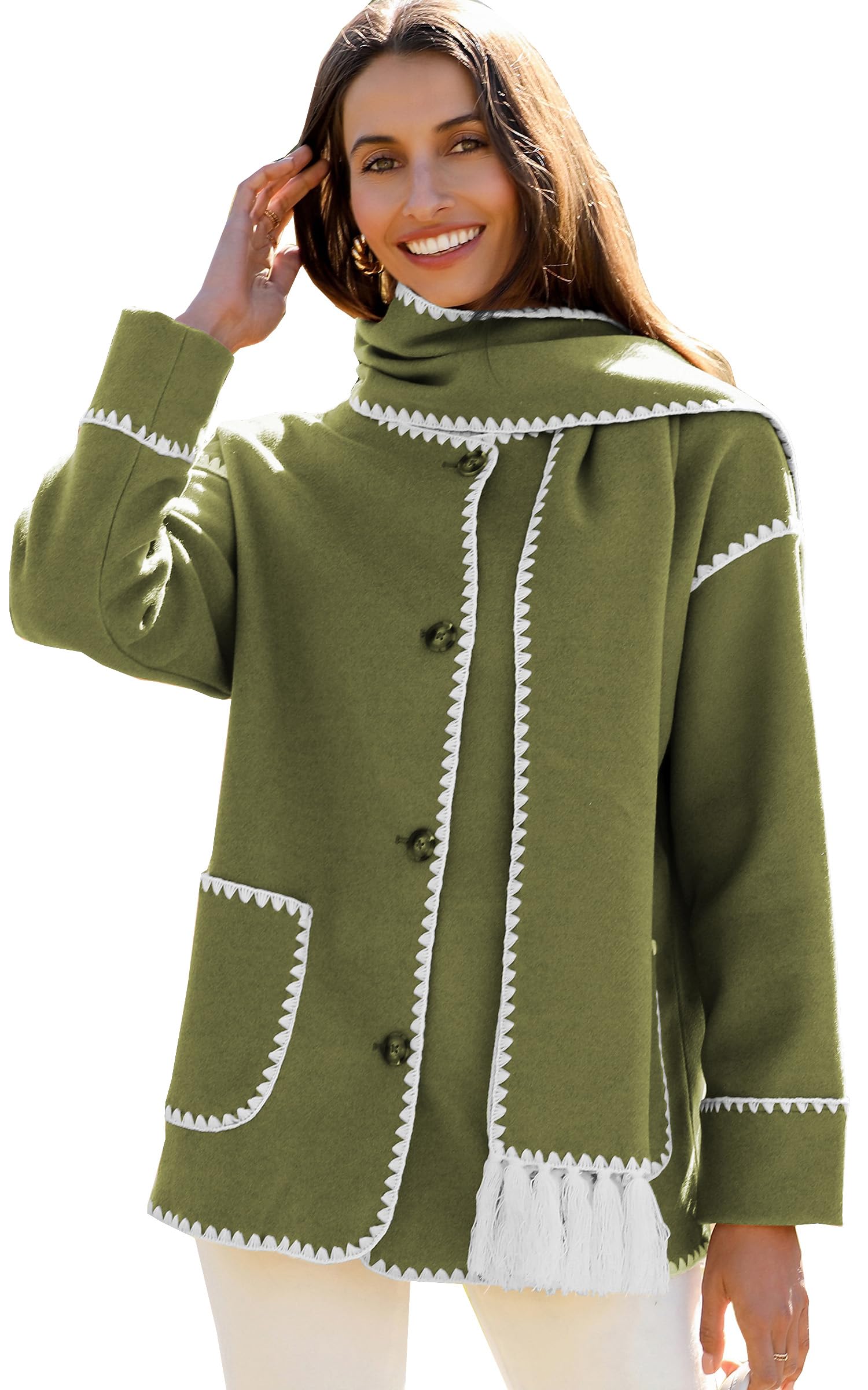 CCTOO Women Wool Blend Coat: Women's Winter Coat Mid-Long Single ...